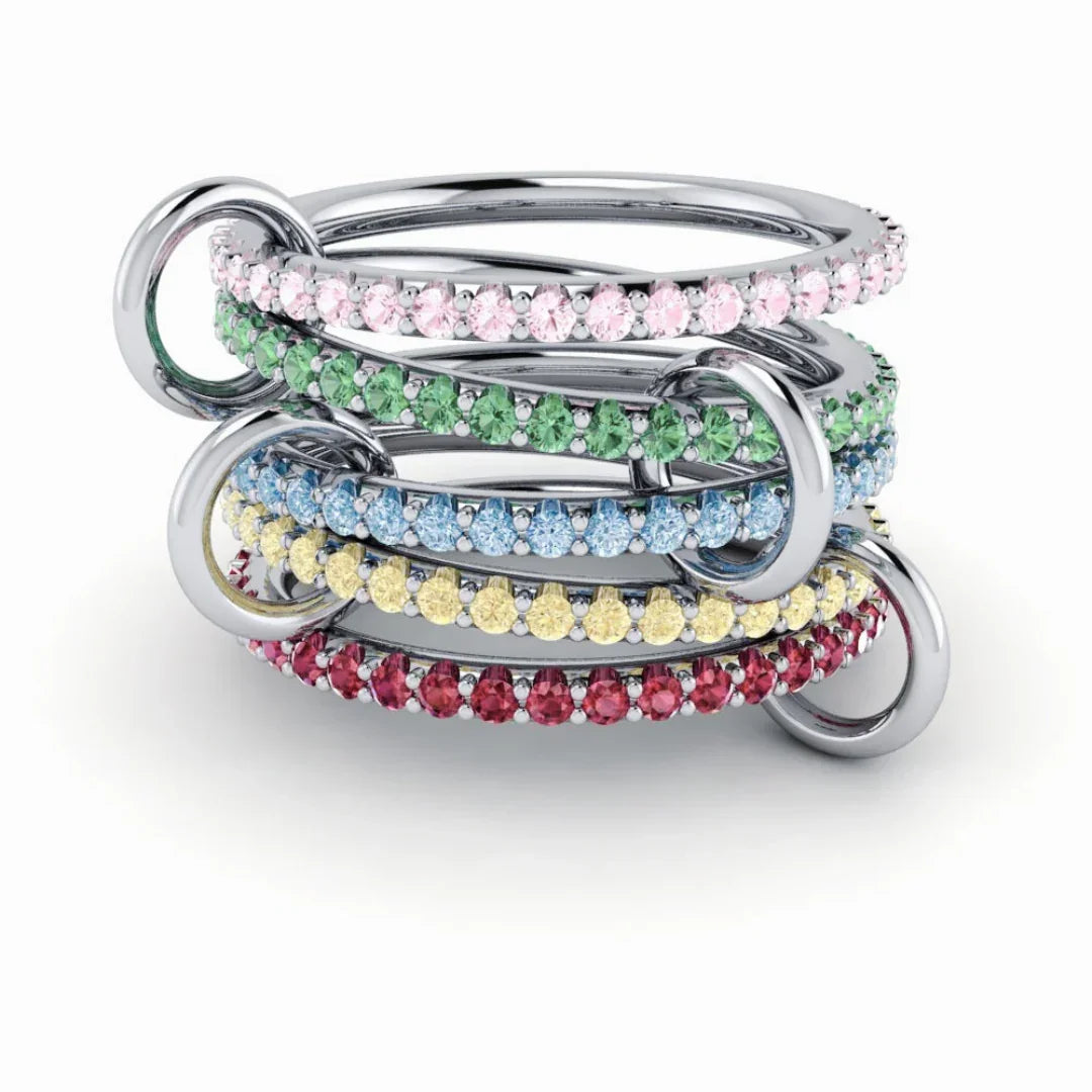 Color Gem Connected Rings No. 29 – Bel Viaggio Designs, LLC
