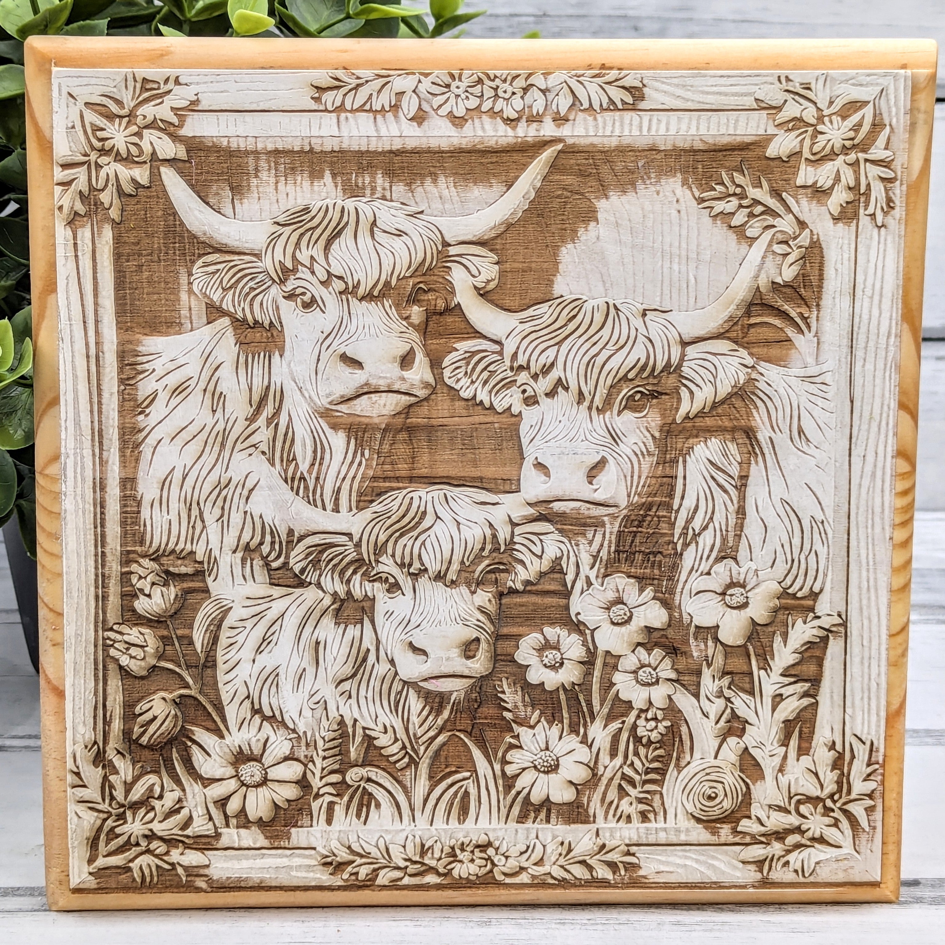 Highland Cows Wood Trivet, Handmade Laser Engraved – Bel Viaggio ...