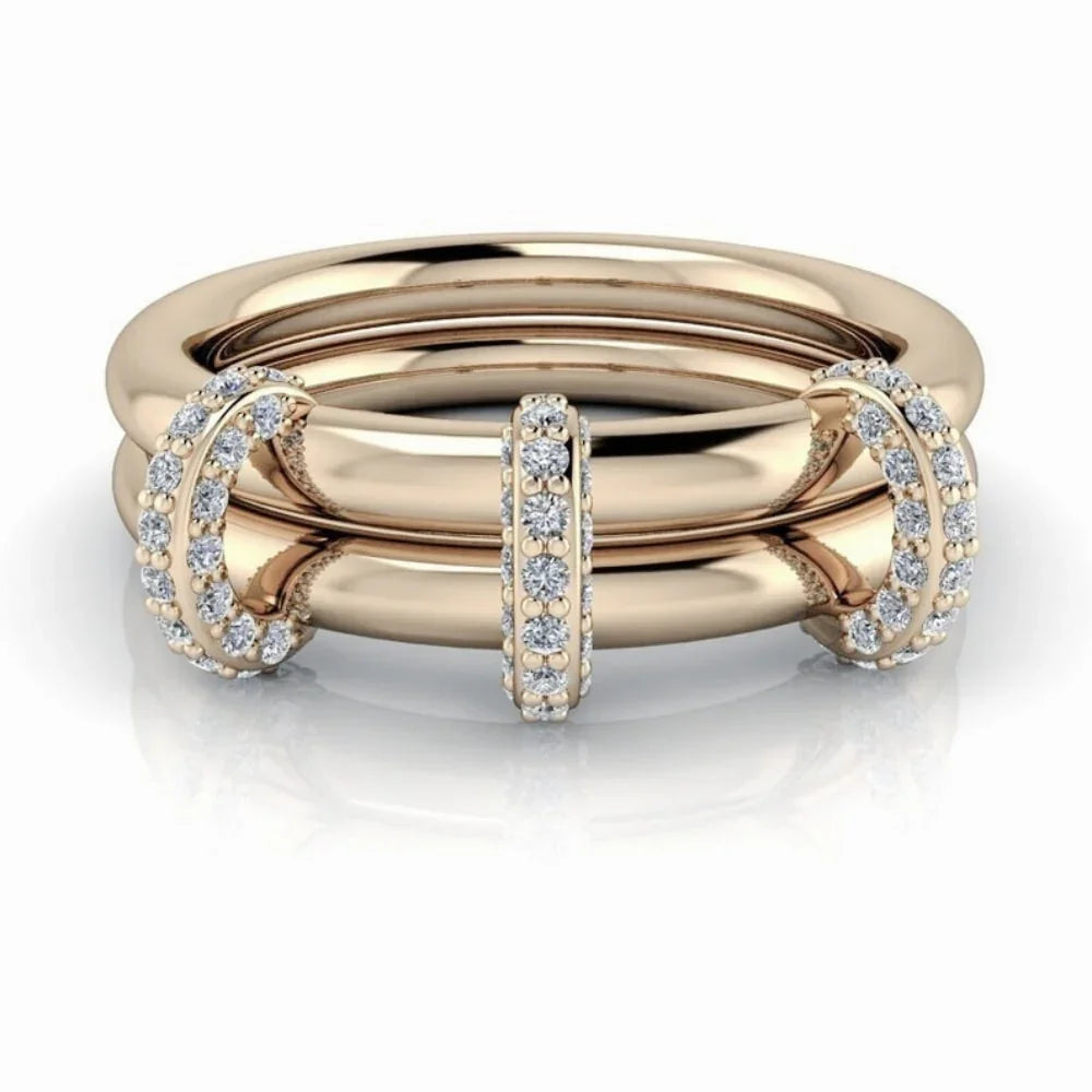 Connected Stacking Rings Diamond Links-Bel Viaggio Designs – Bel ...