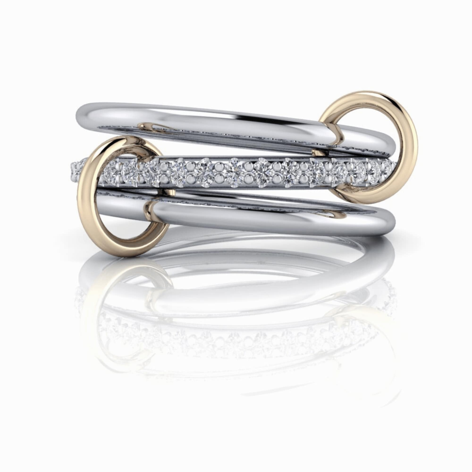 Trendy Connected Rings Linked Stacking Rings Silver or Gold – Bel ...