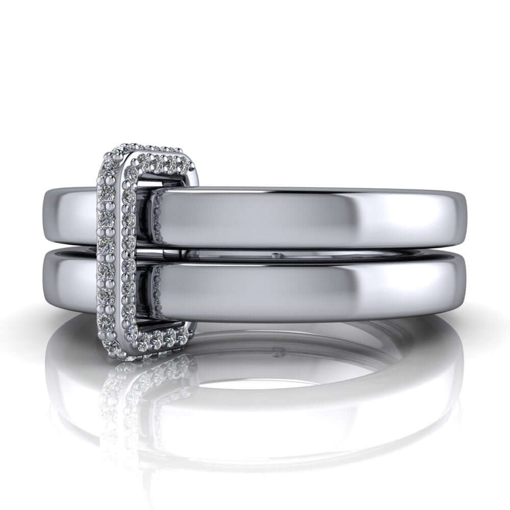 Diamond Connected Rings Linked Bands by Bel Viaggio Designs – Bel ...